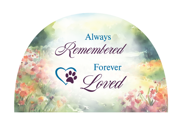 Memorial Keepsake - Rainbow Shape - Always Remembered Forever Loved ...